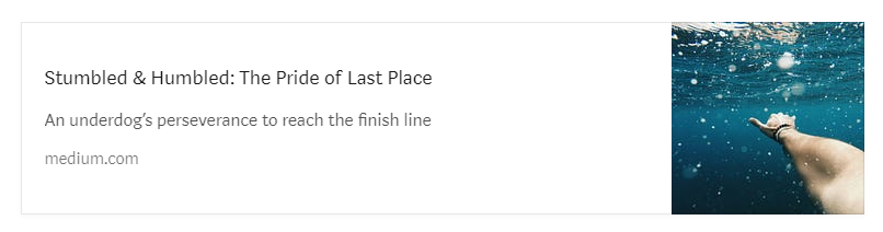Stumbled & Humbled: The Pride of Last Place | An underdog’s ...